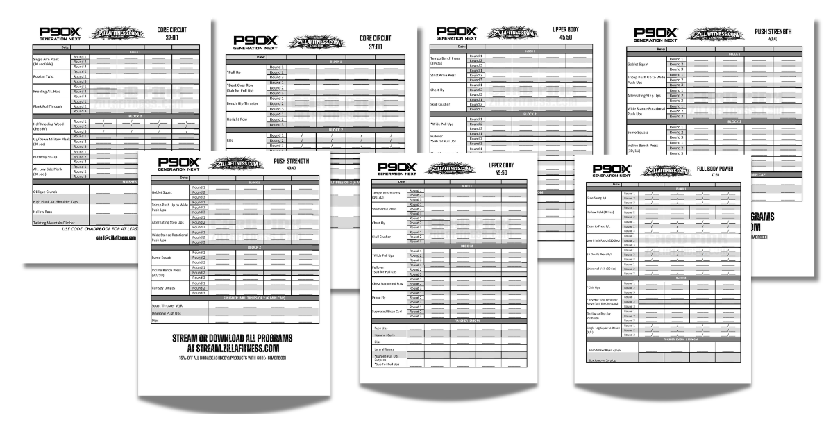 Free P90X Generation Next Worksheets (Download Now)